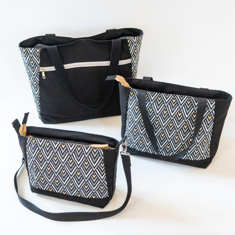 Patron PDF couture complet du sac cabas Cumin, en 4 formats