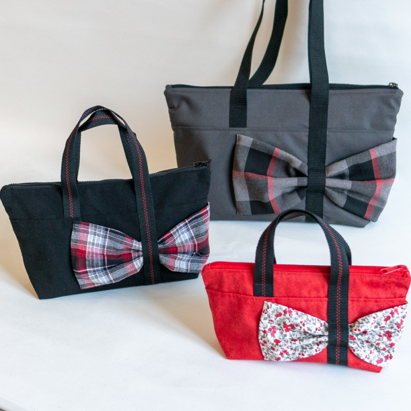 Tuto couture DIY et patron PDF de sac cabas avec nœud Groseille
