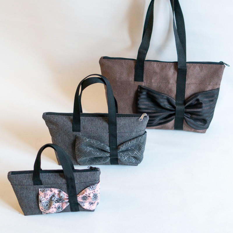 Tuto couture DIY et patron PDF de sac cabas avec nœud Groseille