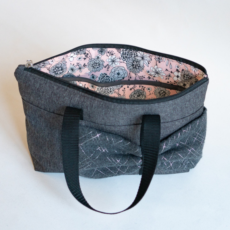 Tuto couture DIY et patron PDF de sac cabas avec nœud Groseille